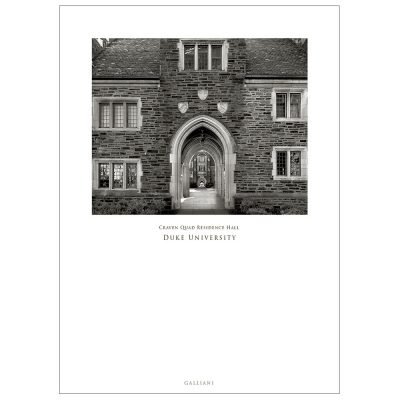 Craven Quad Residence Hall Duke University Wall Art Black & White ...