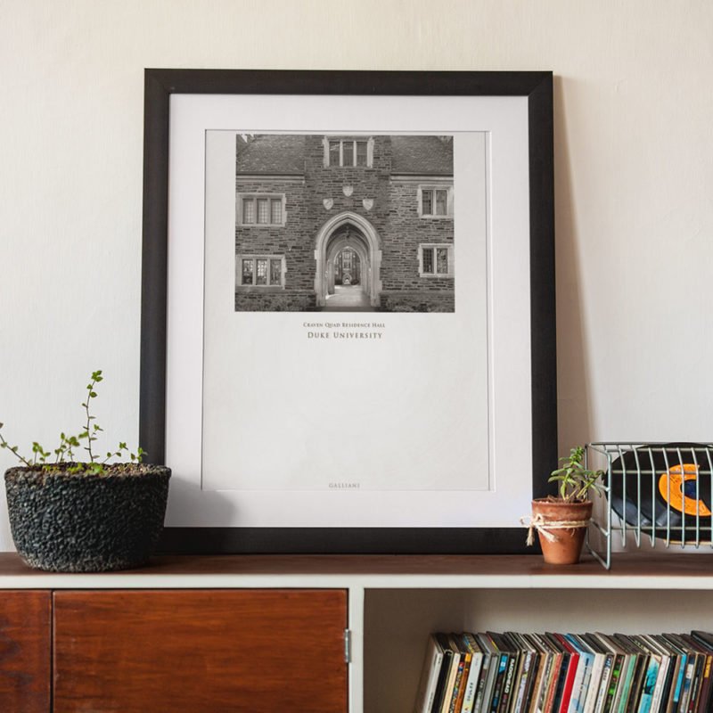 Craven Quad Residence Hall Duke University Wall Art Black & White ...