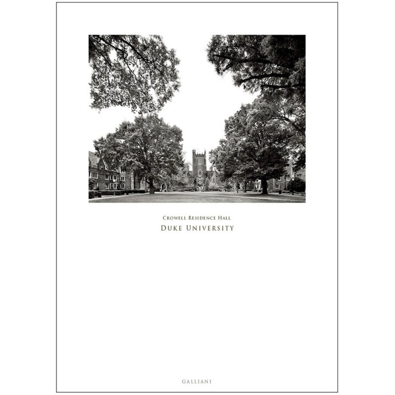 Crowell Residence Hall Duke University Wall Art Black & White ...